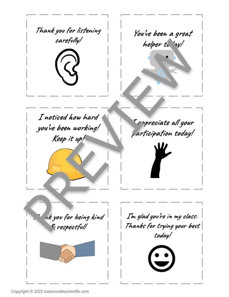 Printable Sticky Notes for the Classroom - Balanced Teacher Life